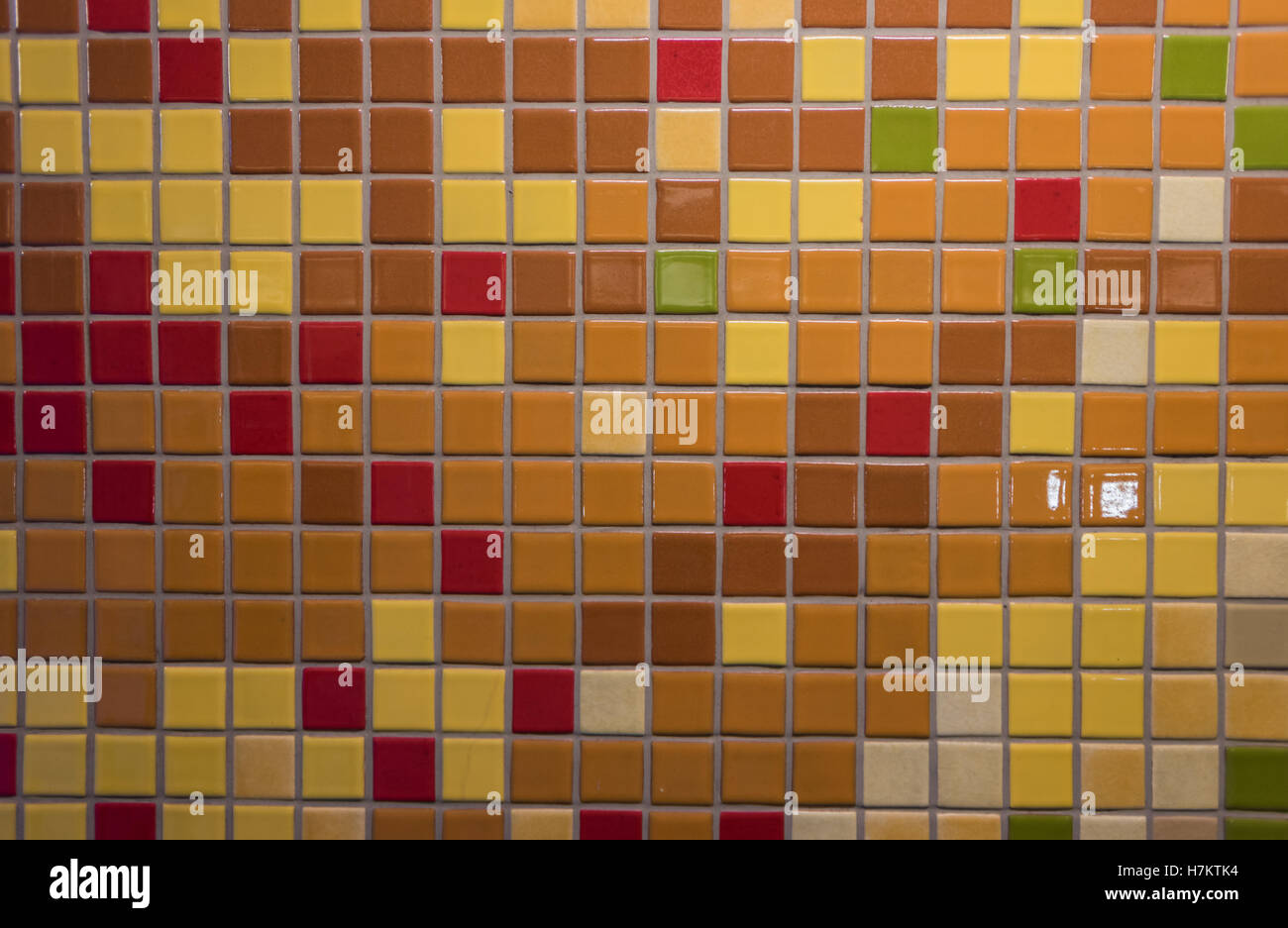 Tiles with Fall Colors on Wall Background Image Stock Photo - Alamy