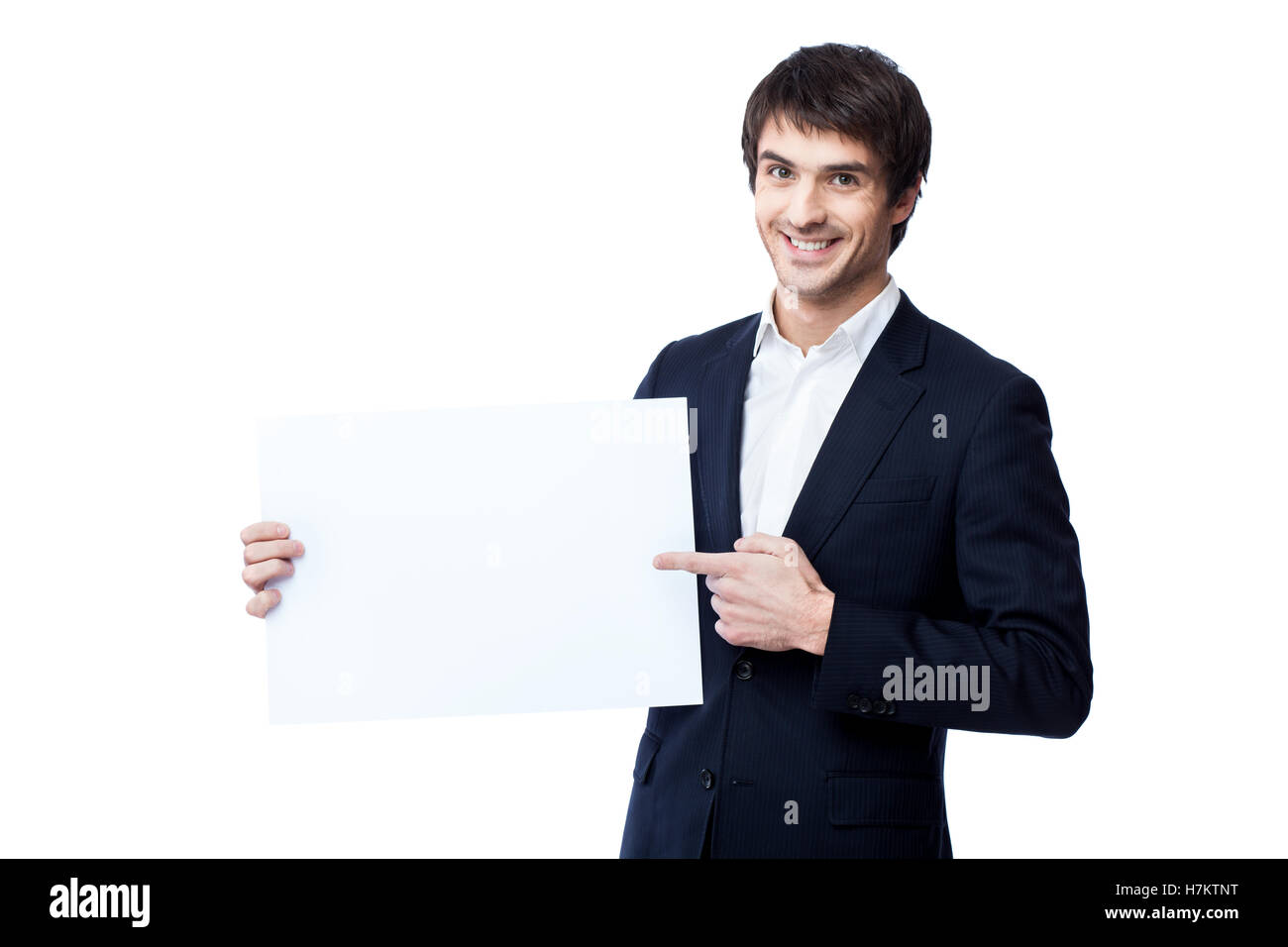 Handsome businessman blank paper hi-res stock photography and images ...