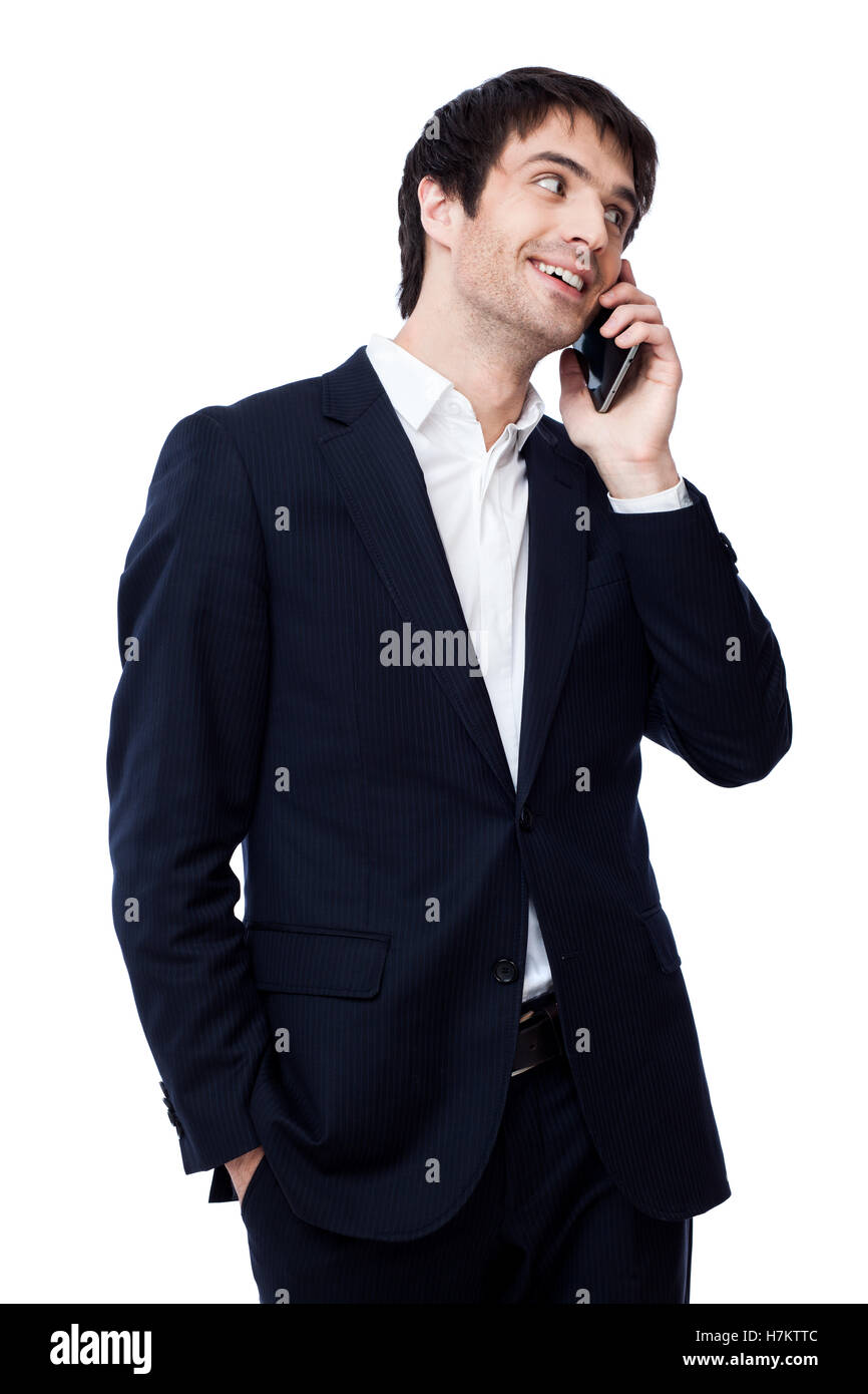 business man with phone Stock Photo - Alamy