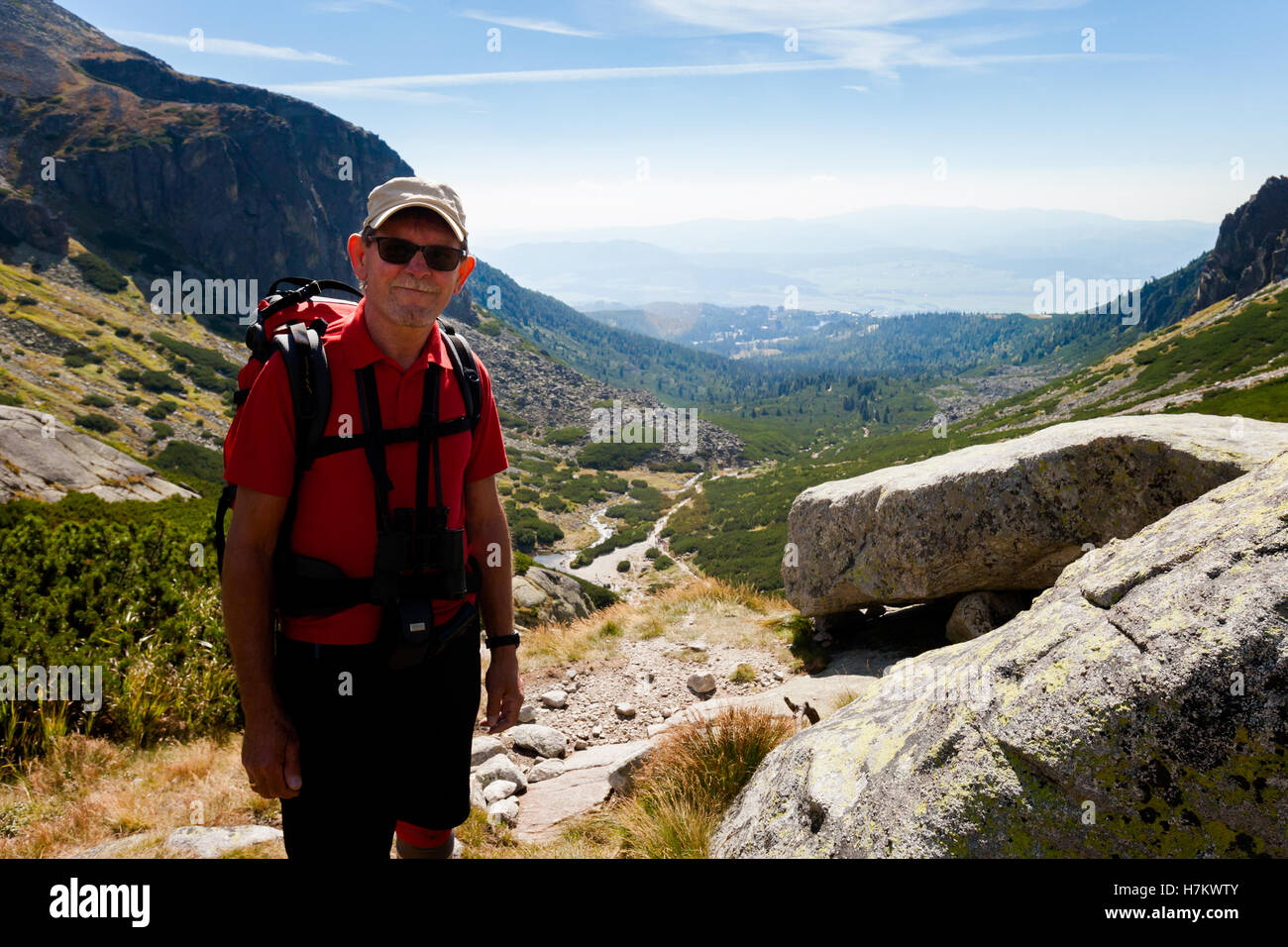 Tourist trekking in Beautiful Mlynicka dolina on the way to Bystre ...