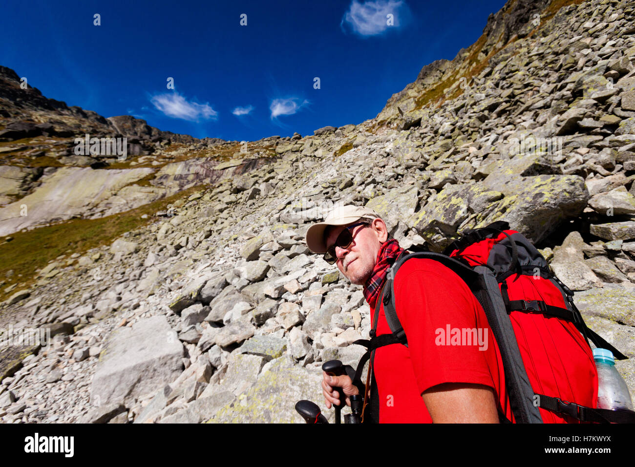 Tourist trekking in Beautiful Mlynicka dolina on the way to Bystre ...