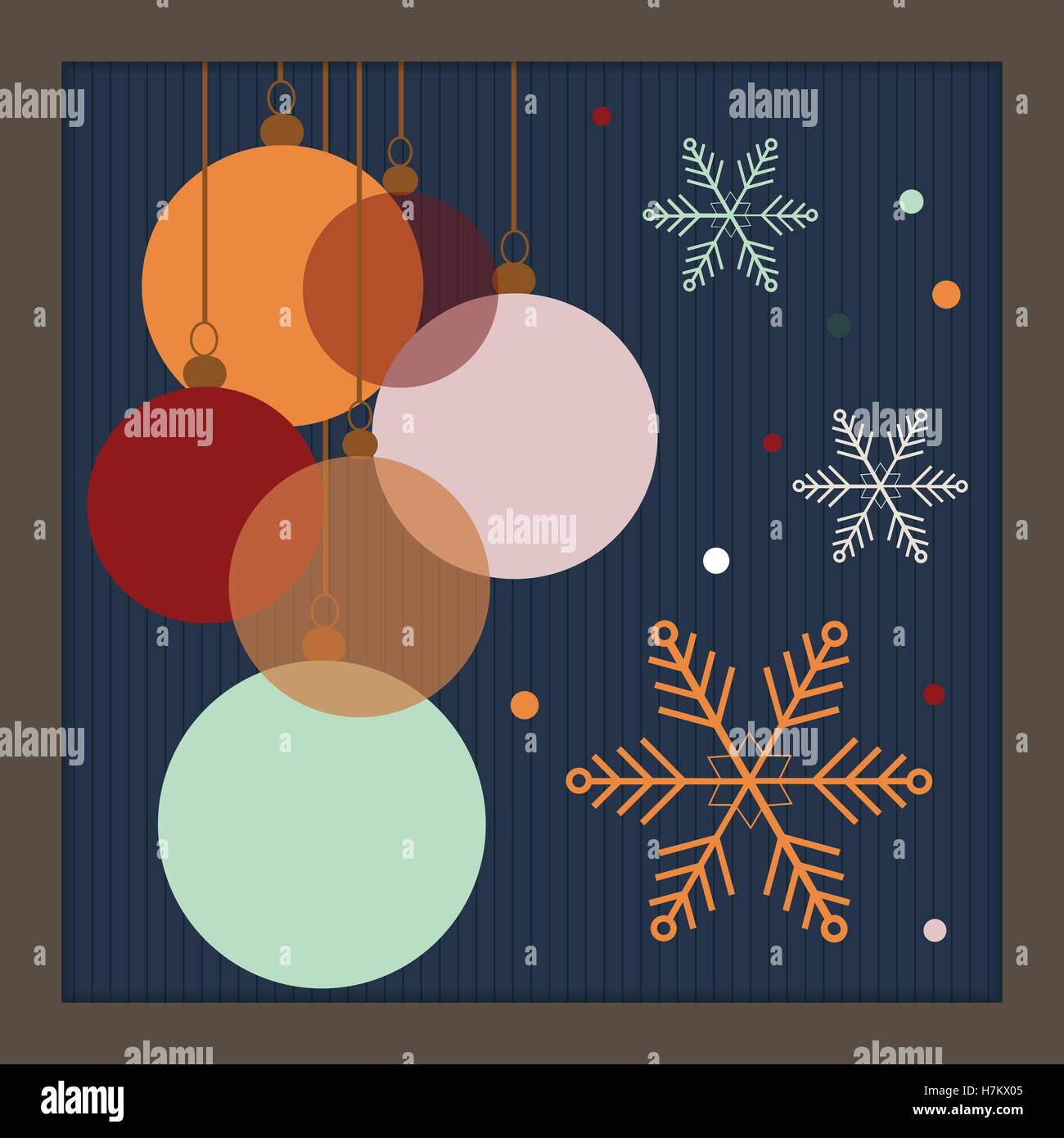 Happy holidays christmas balls snowflakes Stock Vector Images - Alamy
