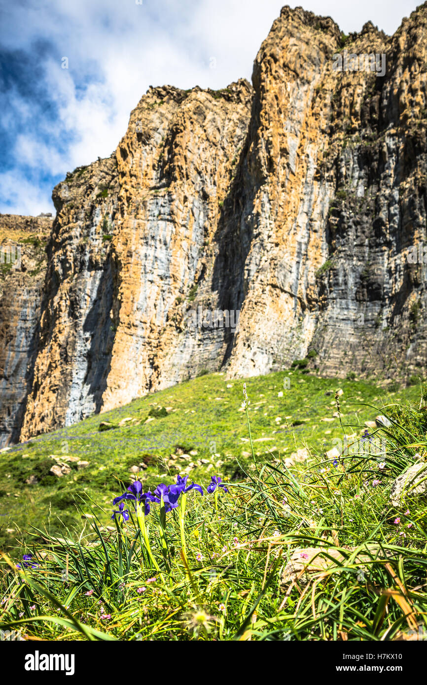 Mountains in the Pyrenees, Ordesa Valley National Park, Aragon, Huesca ...