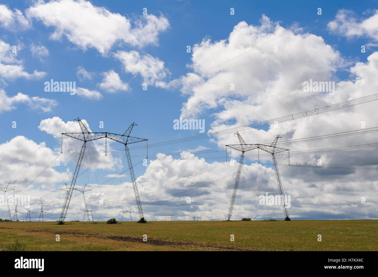 High voltage power line Stock Photo - Alamy
