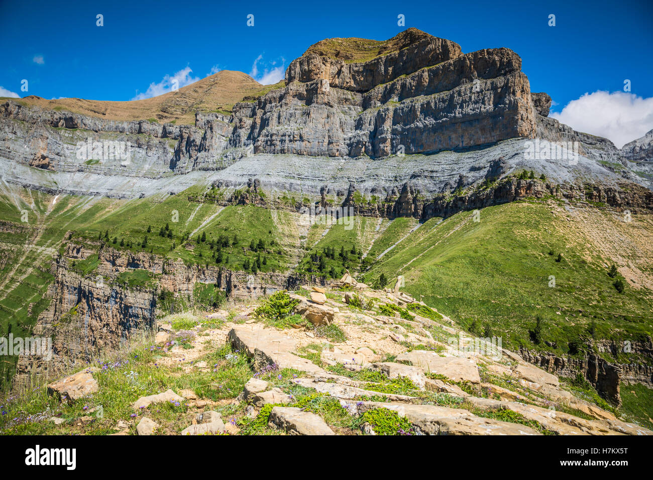 Mountains in the Pyrenees, Ordesa Valley National Park, Aragon, Huesca ...