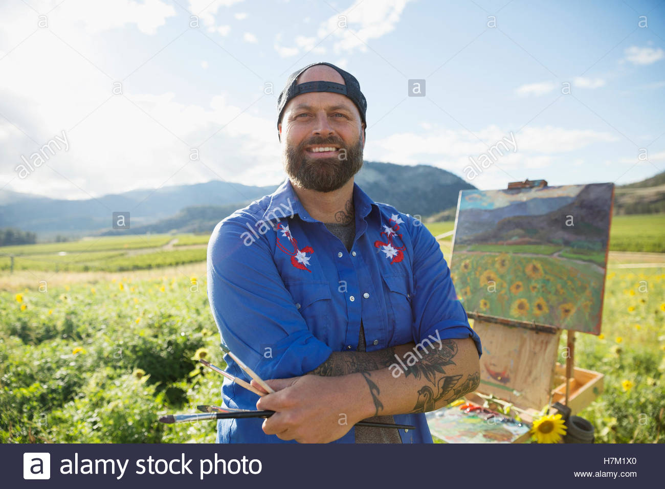 Portrait painting smiling person hi-res stock photography and images ...