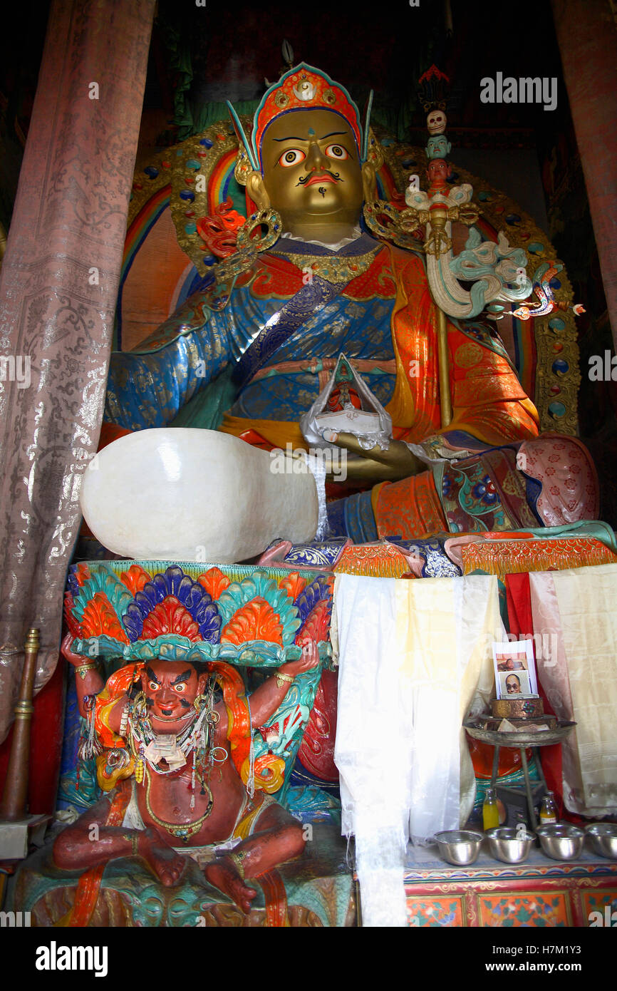Statue of Lord Buddha called Padmasambhava at hemis monastery at Ladakh ...