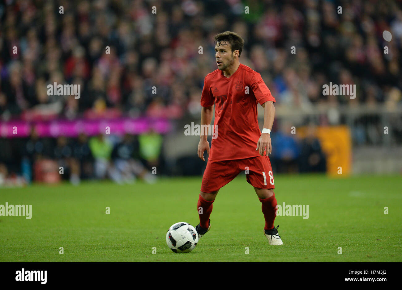 Munich's Juan Bernat in action during the Bundesliga soccer match ...