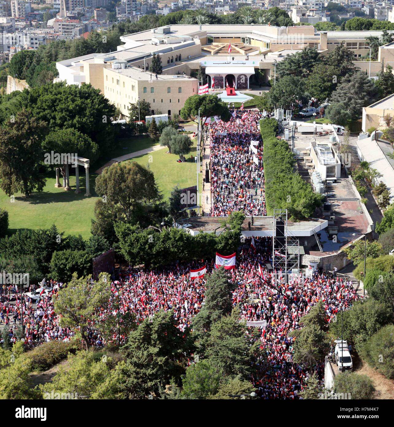 Beirut, Lebanon. 6th Nov, 2016. Supporters of Lebanon's President ...