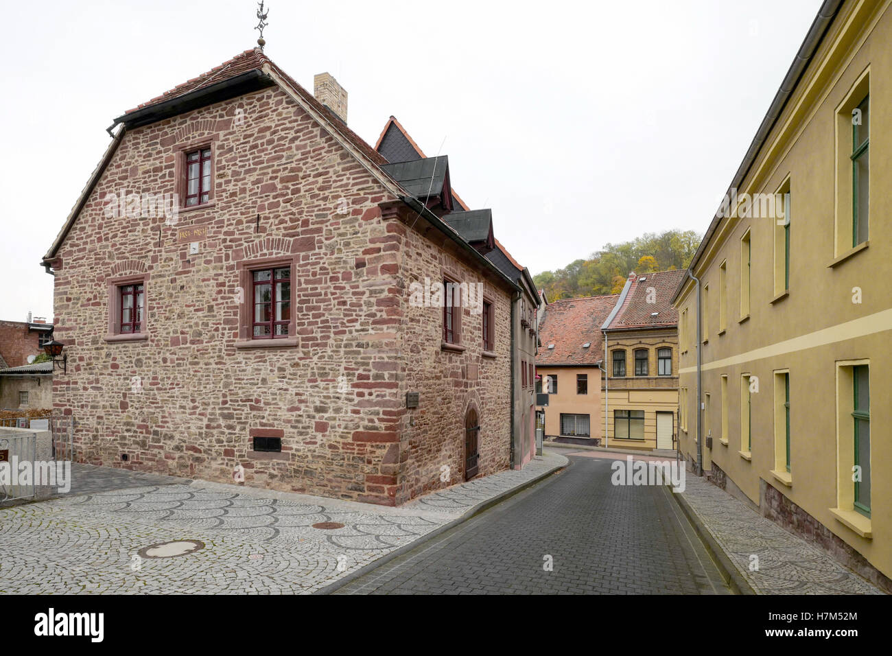 The childhood home (l) of later Reformer Martin Luther (1483-1546 ...