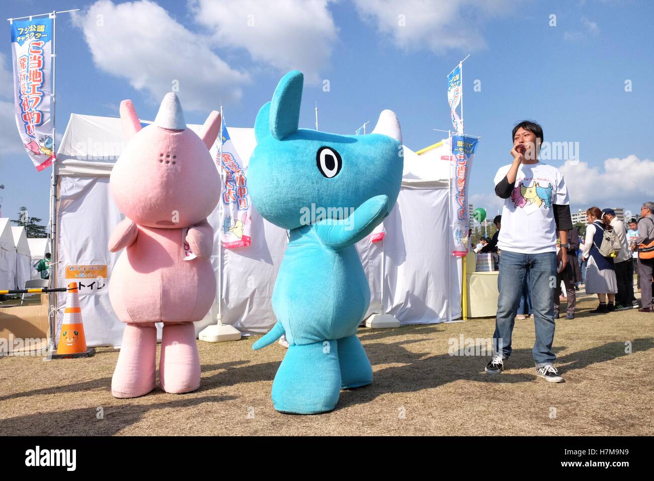 Japanese mascot characters at the Yuru-Kyara Grand Prix on November 6 ...
