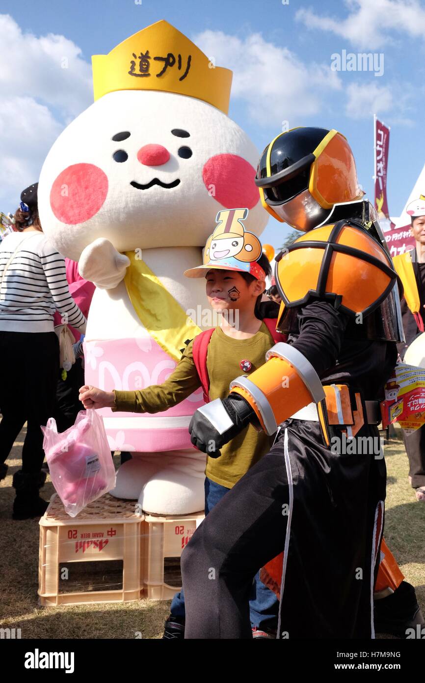 Japanese mascot characters at the Yuru-Kyara Grand Prix on November 6 ...