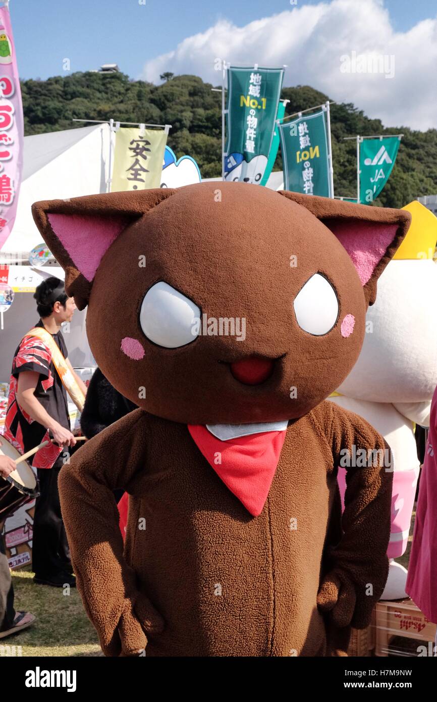 Japanese mascot characters at the Yuru-Kyara Grand Prix on November 6 ...