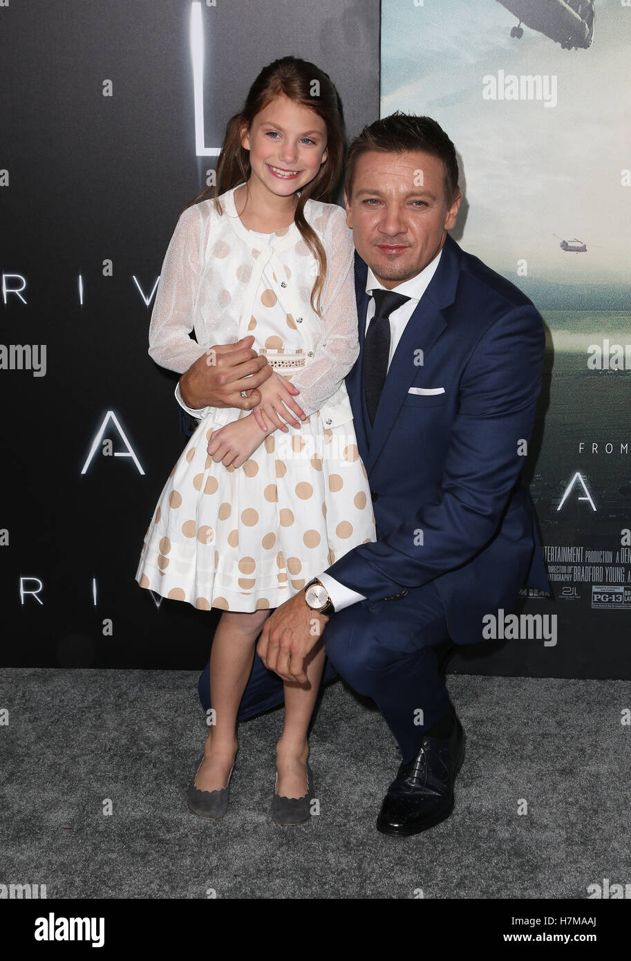 Westwood, CA. 06th Nov, 2016. Jeremy Renner, Abigail Pniowsky at ...