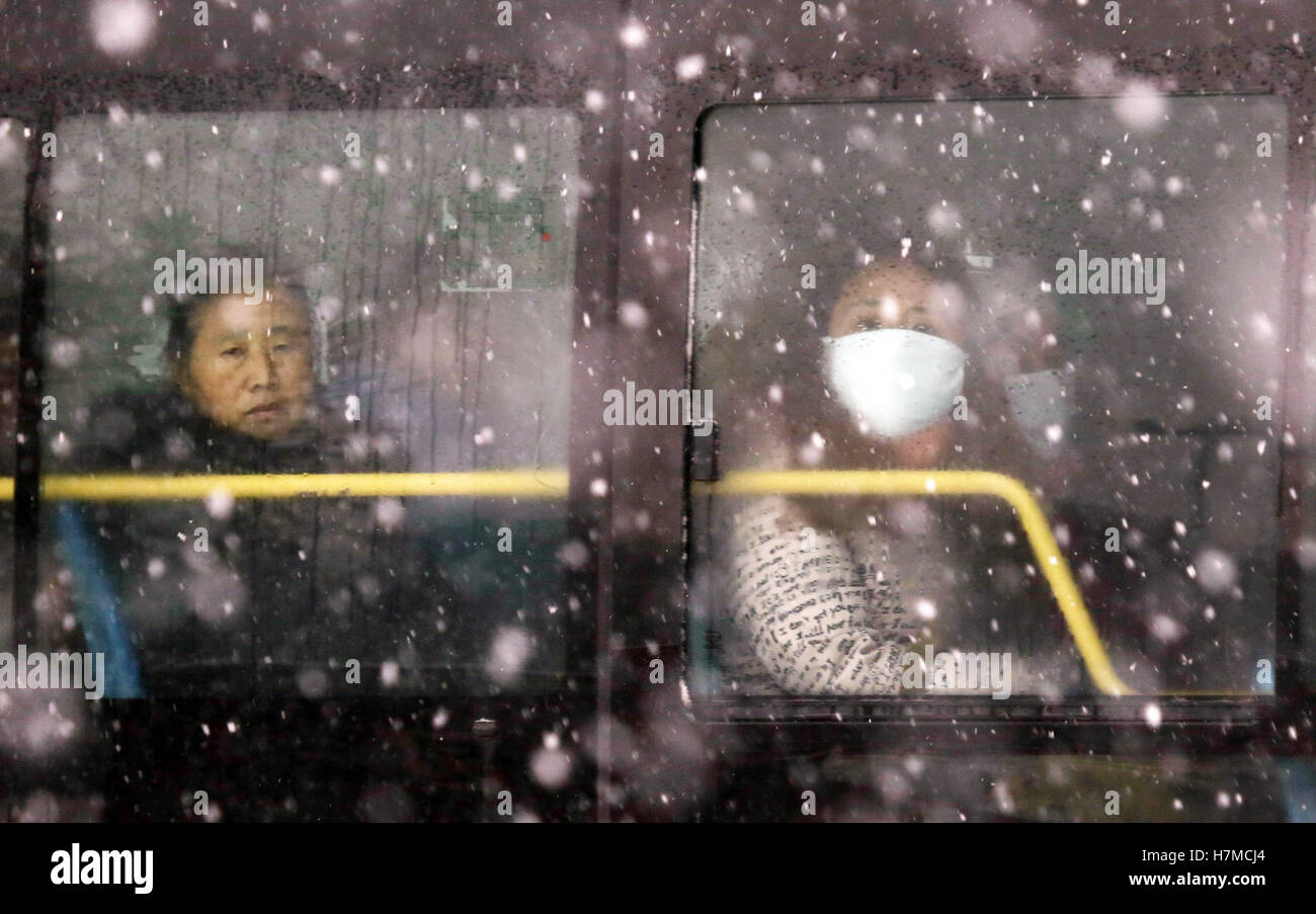 Shenyang, China's Liaoning Province. 7th Nov, 2016. Passengers look ...