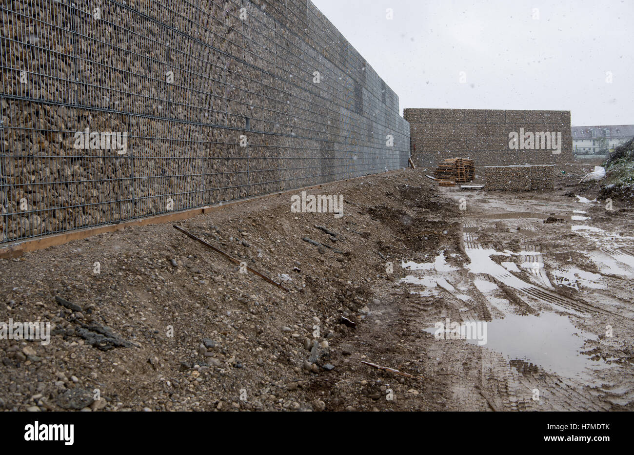 Munich, Germany. 07th Nov, 2016. Blocks for a stone wall can be seen on ...