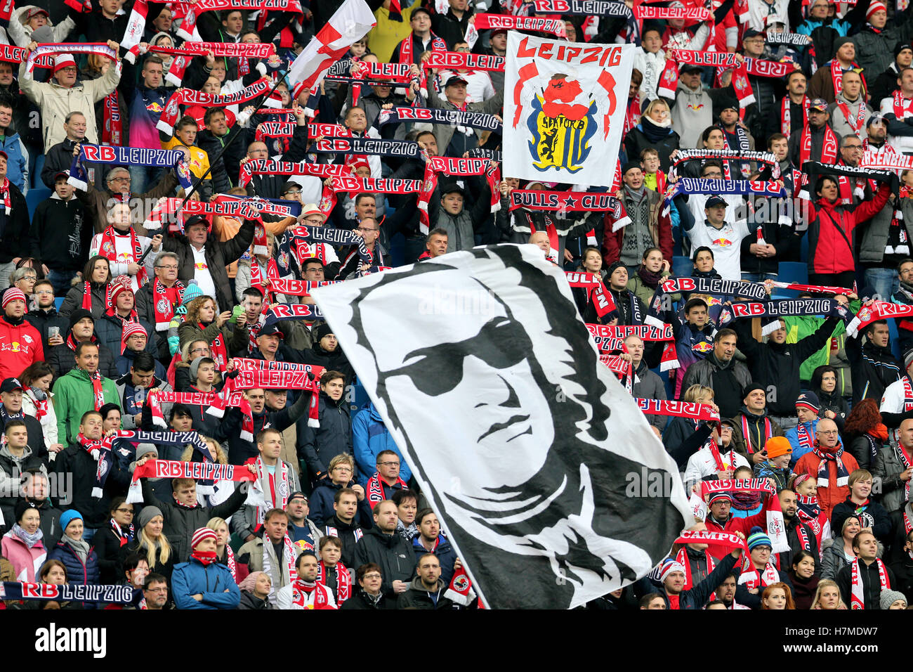 Leipzig, Germany. 6th Nov, 2016. The Leipzig fans cheering their team ...