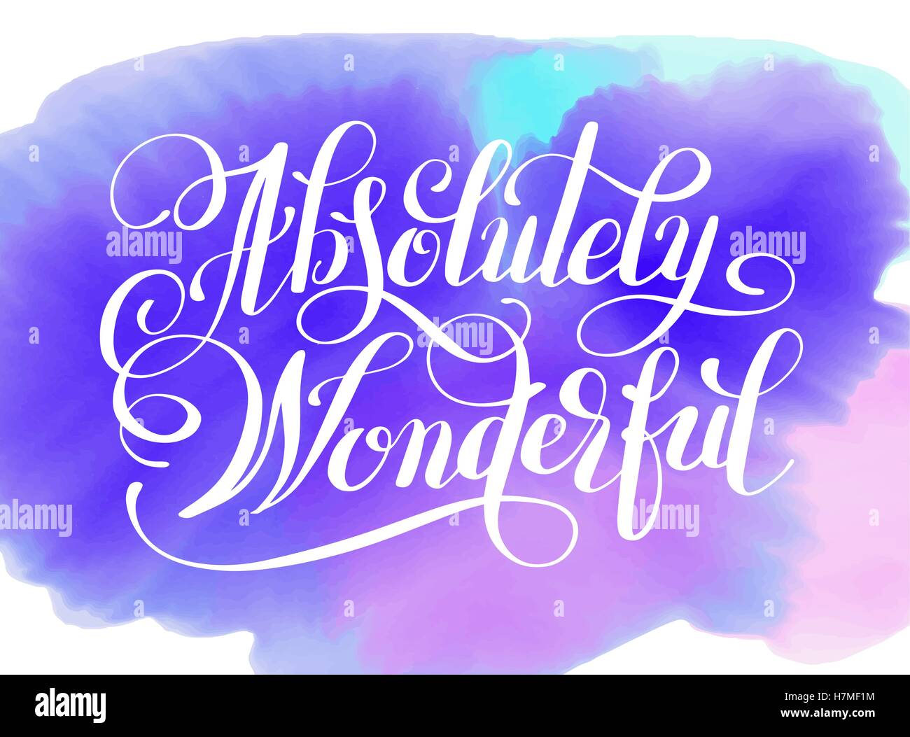 Absolutely Wonderful hand lettering inscription typography poste Stock ...