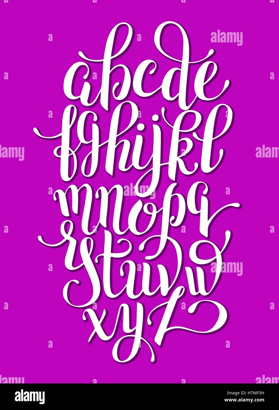 hand lettering alphabet design, handwritten brush script modern Stock ...