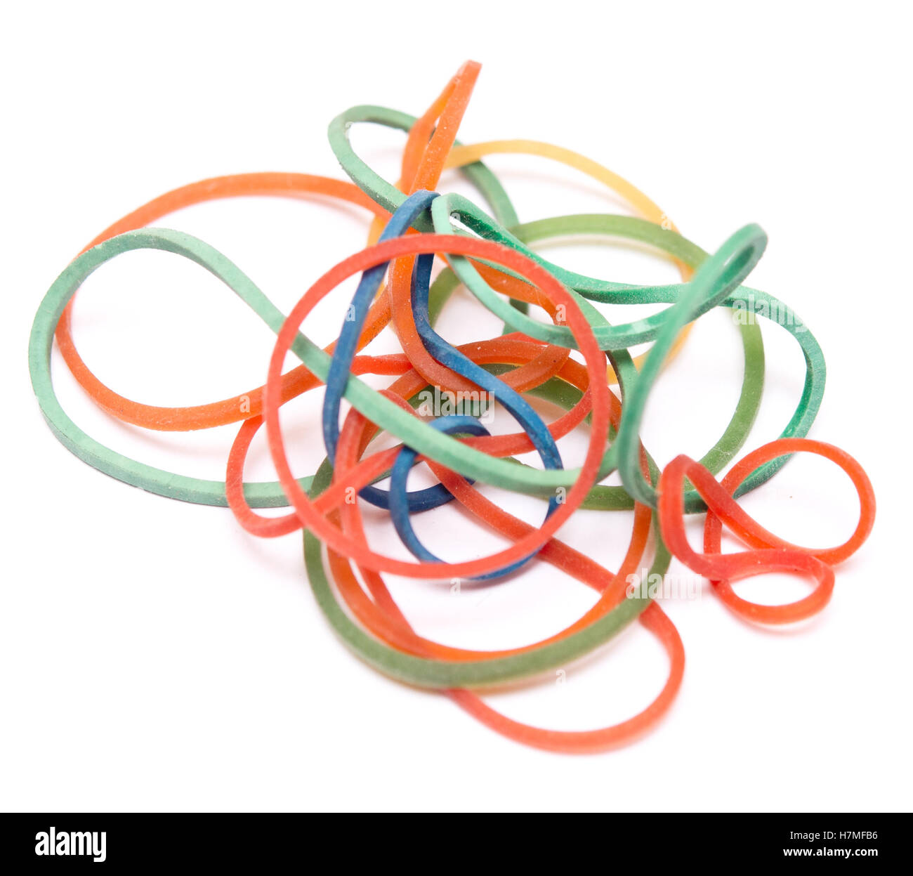 colorful rubber bands isolated on white background Stock Photo - Alamy