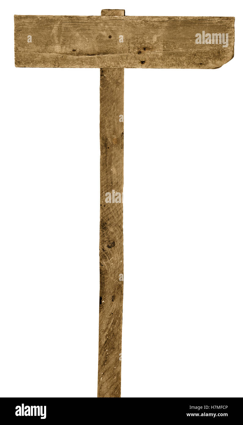 wooden sign board isolated on white background Stock Photo - Alamy