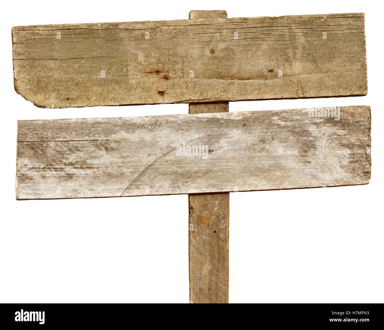 Wooden sign isolated on white Stock Photo - Alamy