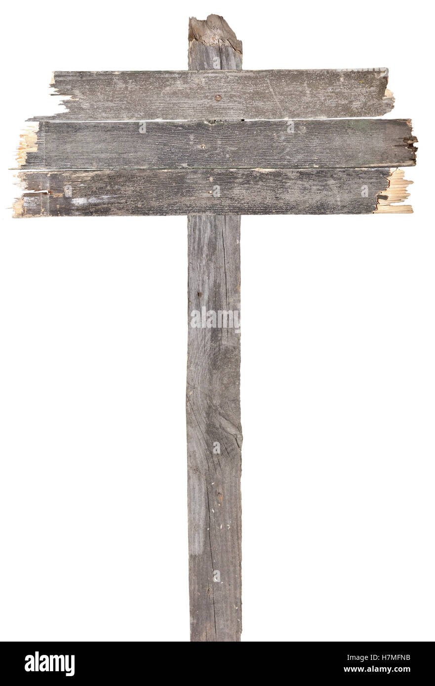 empty wooden sign on white background Stock Photo - Alamy