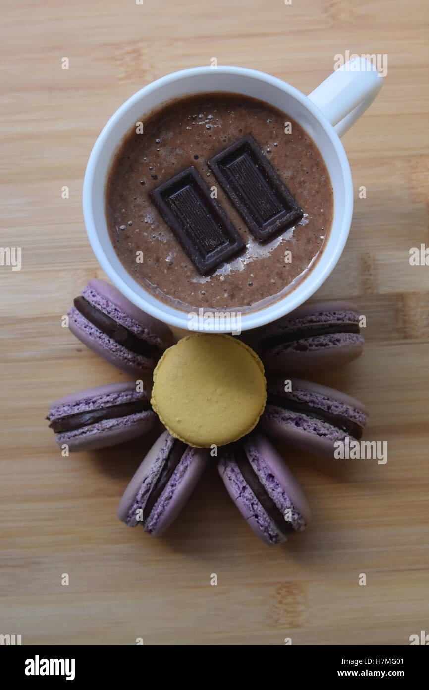 coffee and macaron break Stock Photo - Alamy