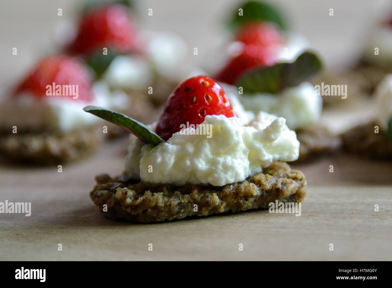 Crackers with Stawberry Stock Photo - Alamy