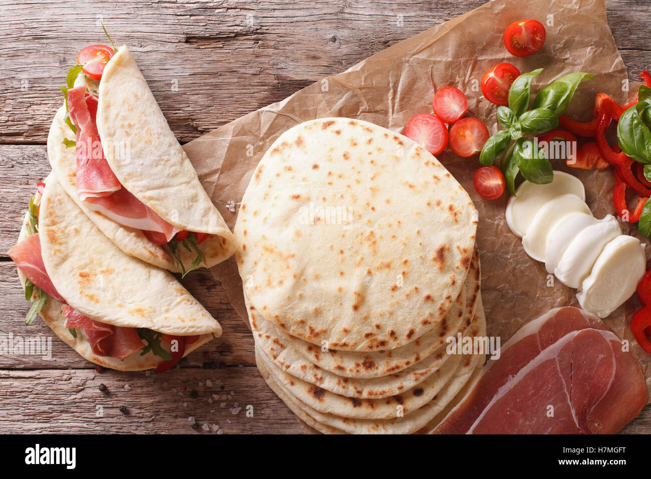 Italian piadina flatbread stuffed hi-res stock photography and images ...