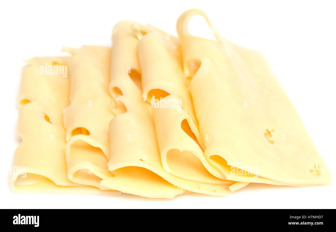 sliced cheese isolated on white background Stock Photo - Alamy