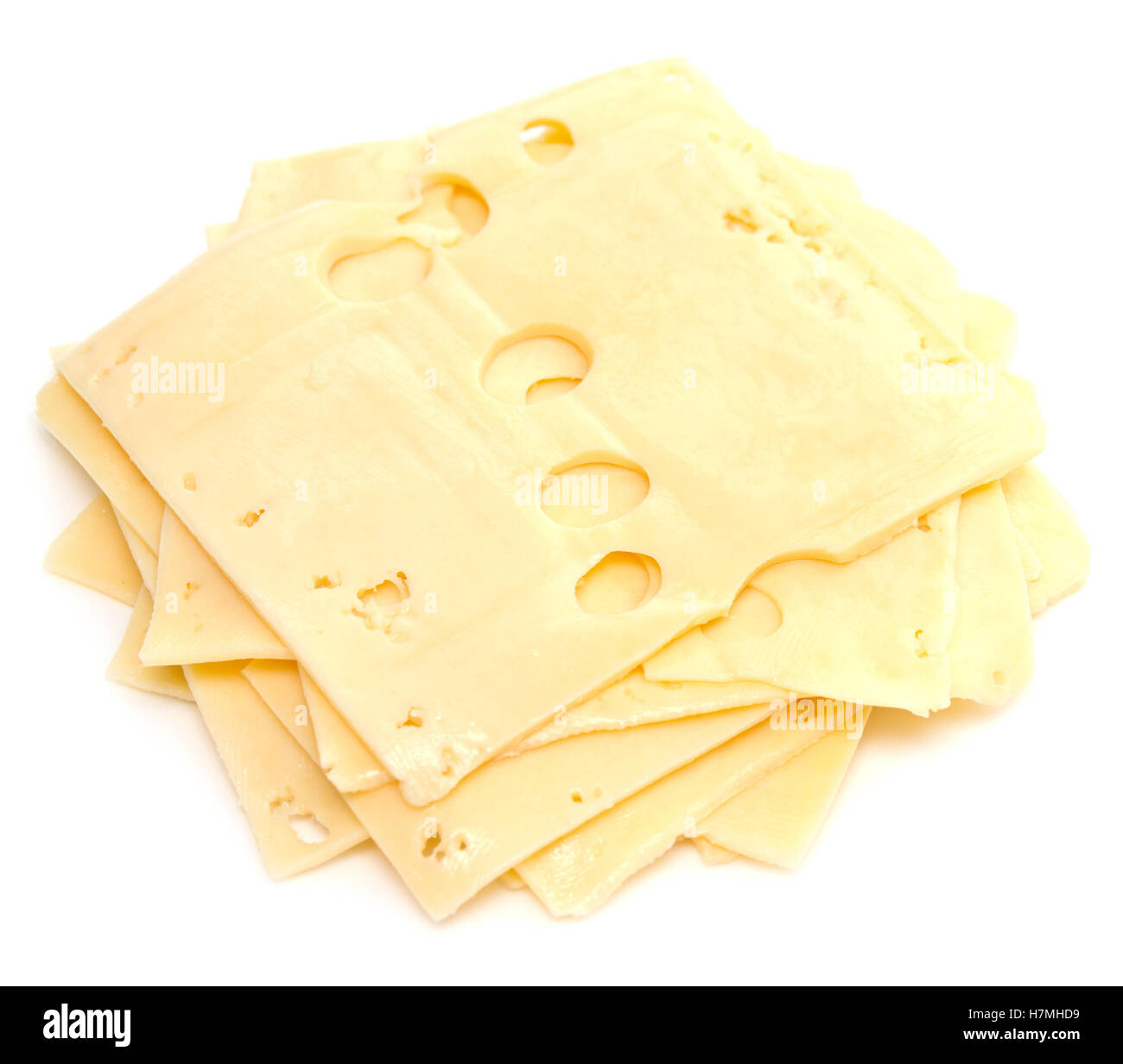 sliced cheese isolated on white background Stock Photo - Alamy