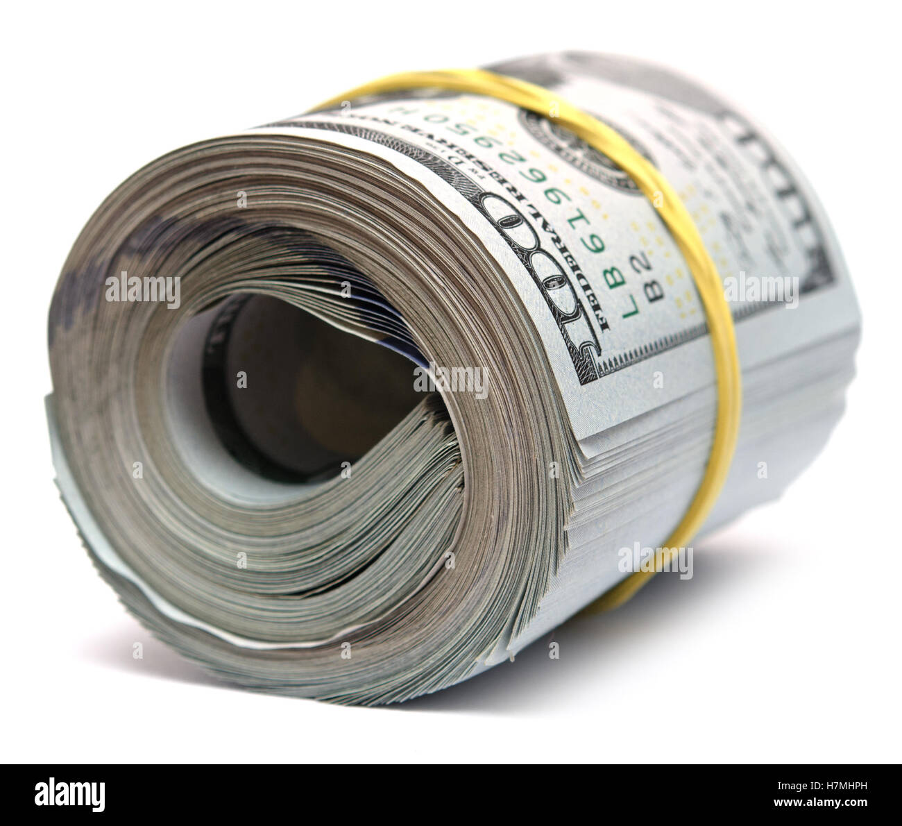 dollars roll isolated on white background Stock Photo - Alamy