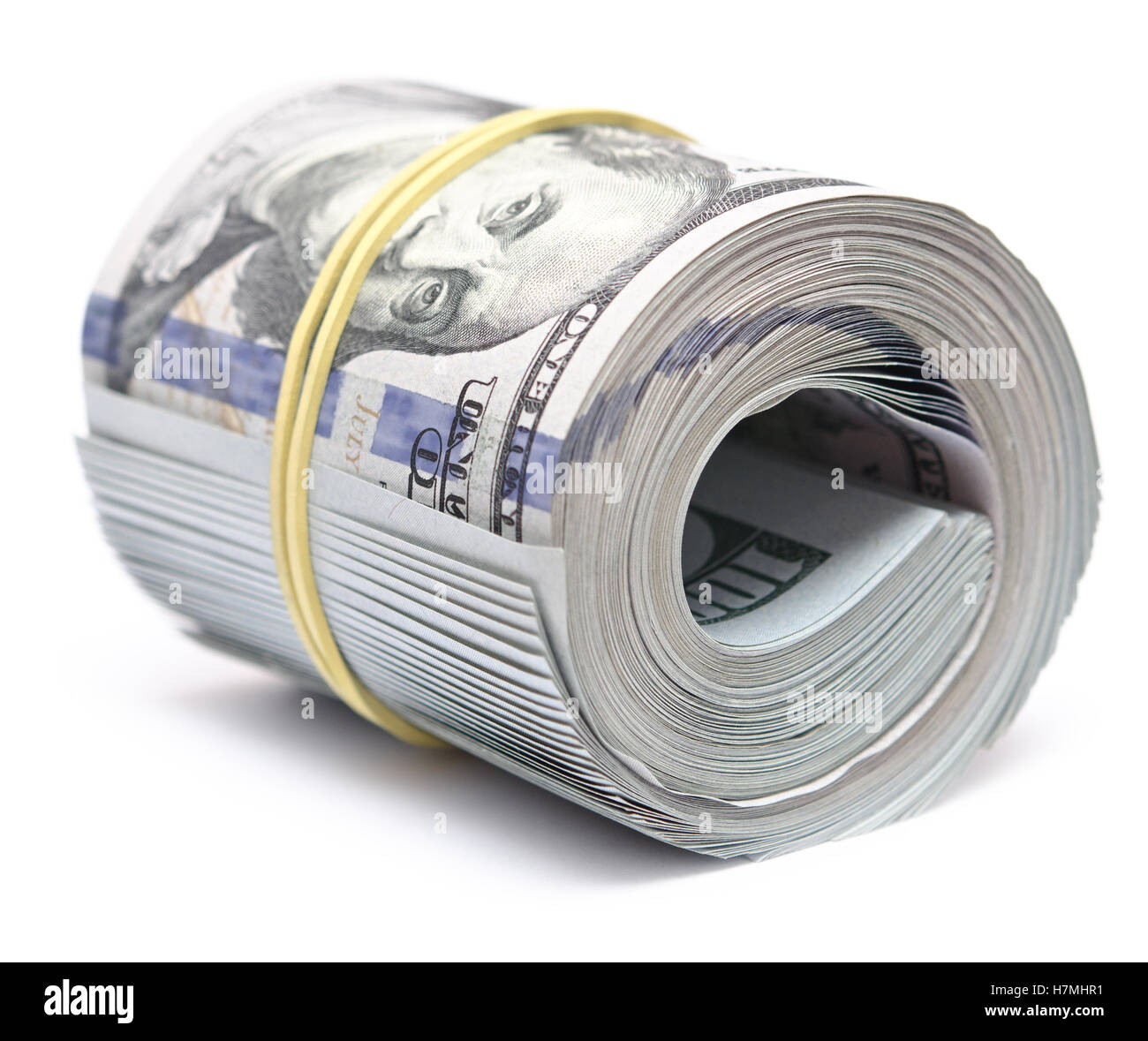 dollars roll isolated on white background Stock Photo - Alamy