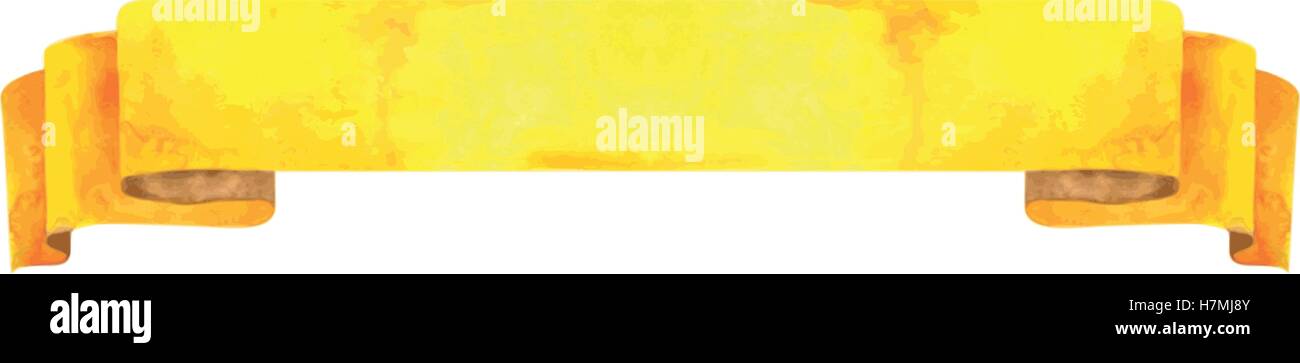 Watercolor hand drawn illustration. Waving yellow flag Stock Vector ...