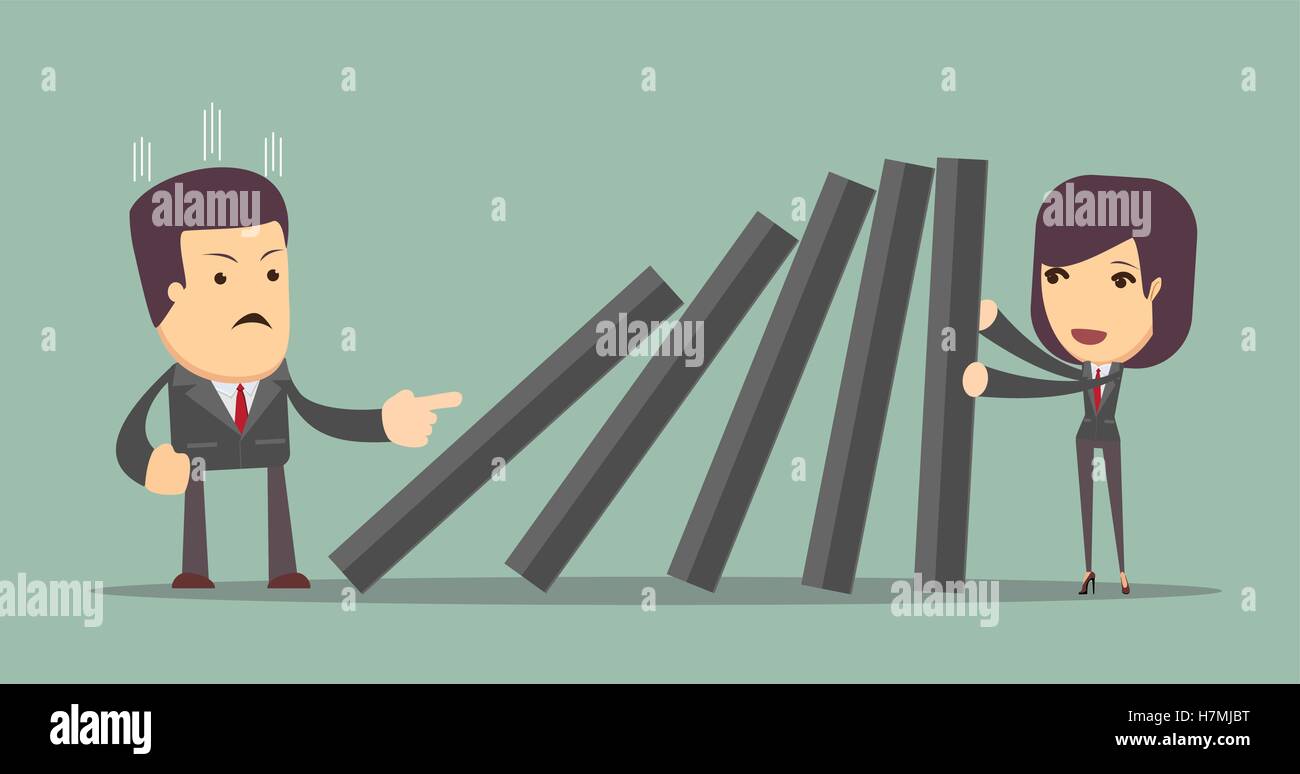 Woman pushing man against wall Stock Vector Images - Alamy