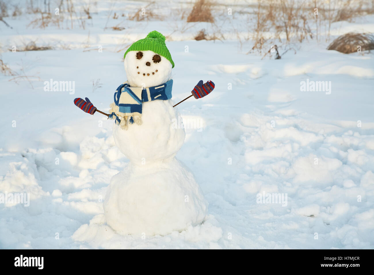 snowman in a forest Stock Photo - Alamy
