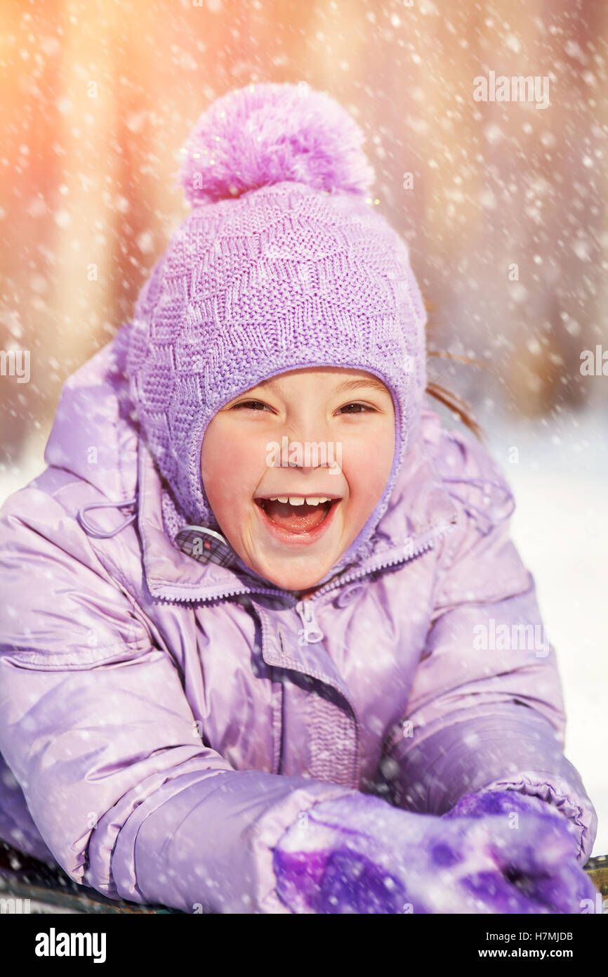 little girl in the winter Stock Photo - Alamy