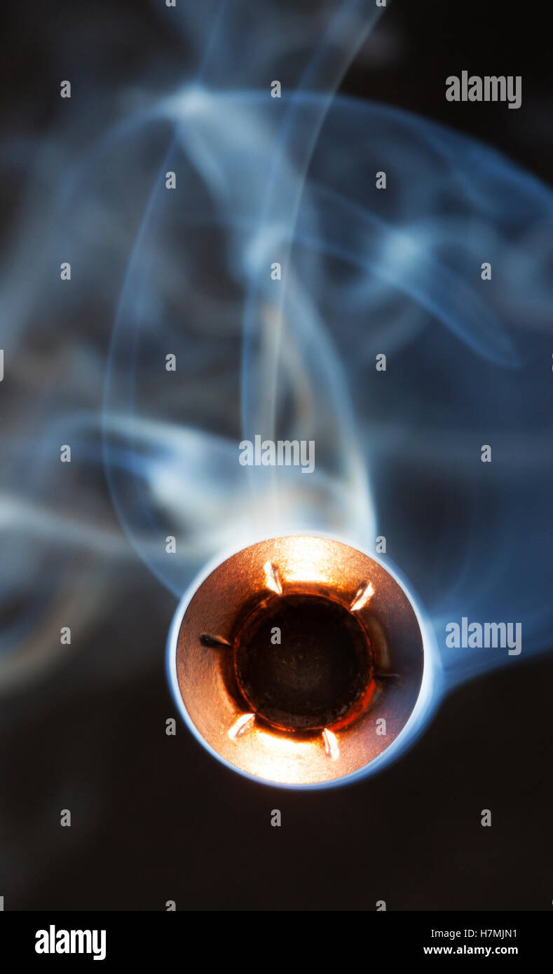 Hollow point bullet that appears to be coming right at the camera Stock ...