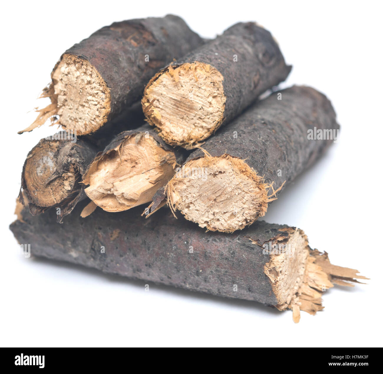 stack of an apple firewood on white background Stock Photo - Alamy