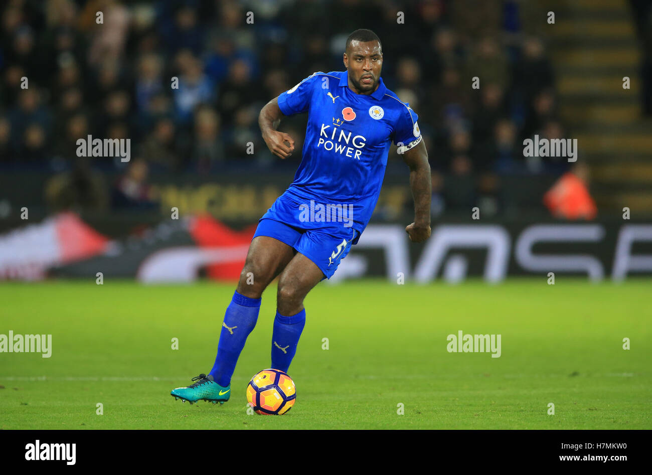 Leicester City's Wes Morgan during the Premier League match at the King ...