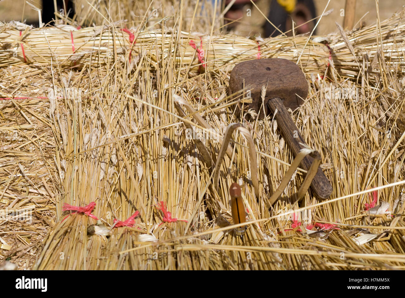 Straw thatch thatching tools hi-res stock photography and images - Alamy