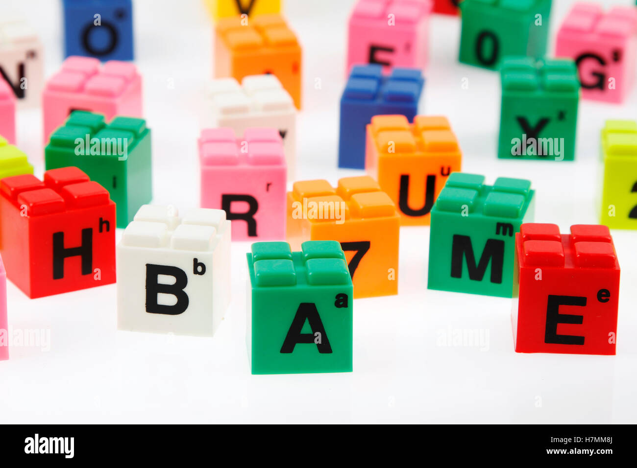 Closeup of alphabet learning blocks Stock Photo - Alamy