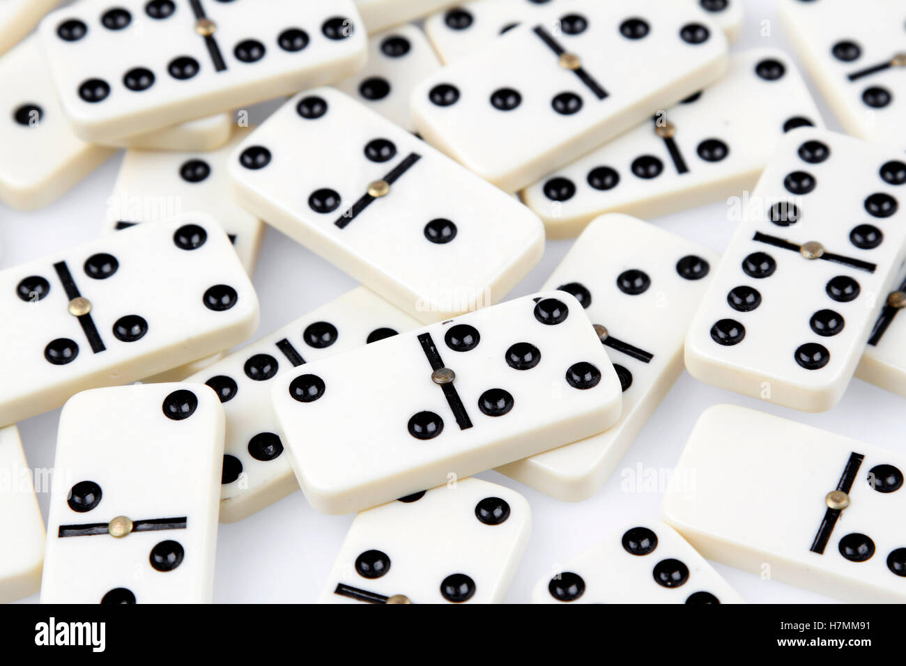 Dominoes tiles laying flat Stock Photo - Alamy