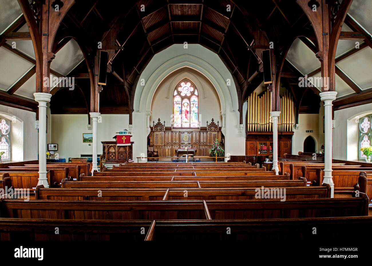 The nave of the Wesley Memorial chapel, Epworth, North Lincolnshire ...