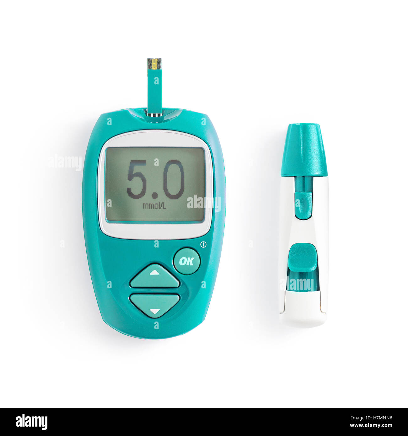 Digital glucometer device Cut Out Stock Images & Pictures - Alamy