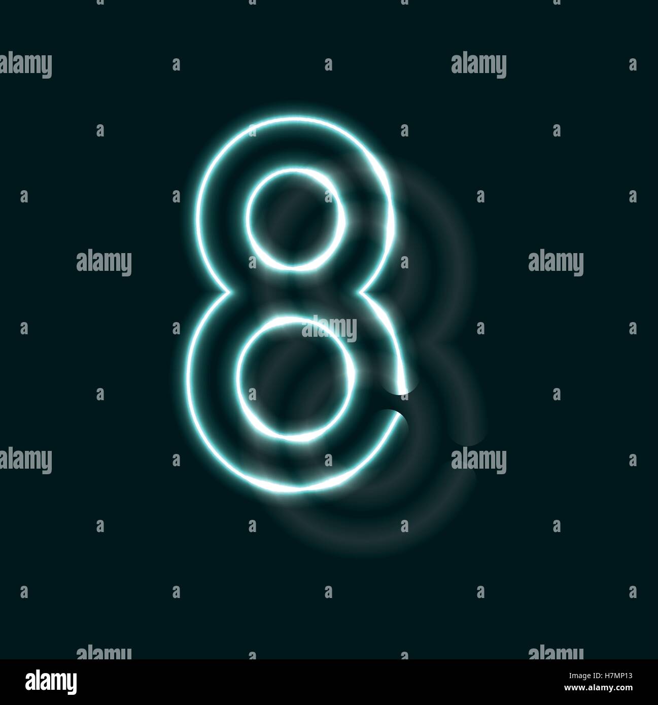 Neon alphabet. Glowing contour font. Realistic vector letter of neon ...