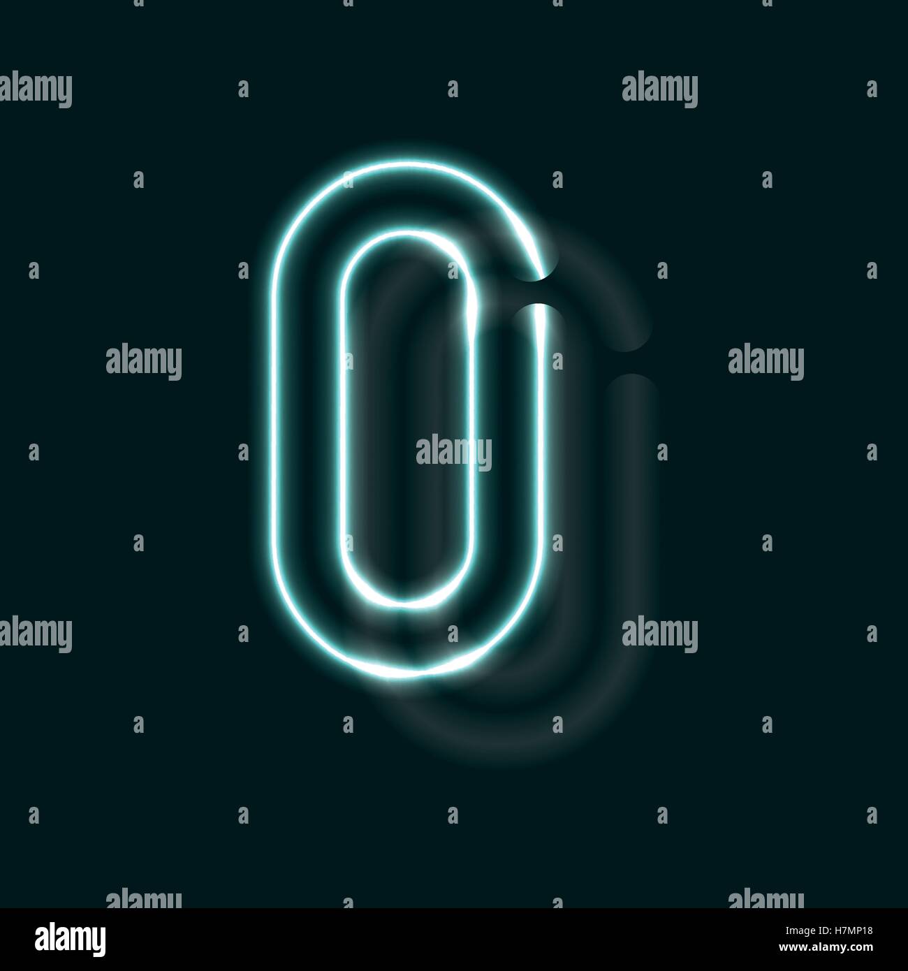 Neon alphabet. Glowing contour font. Realistic vector letter of neon ...
