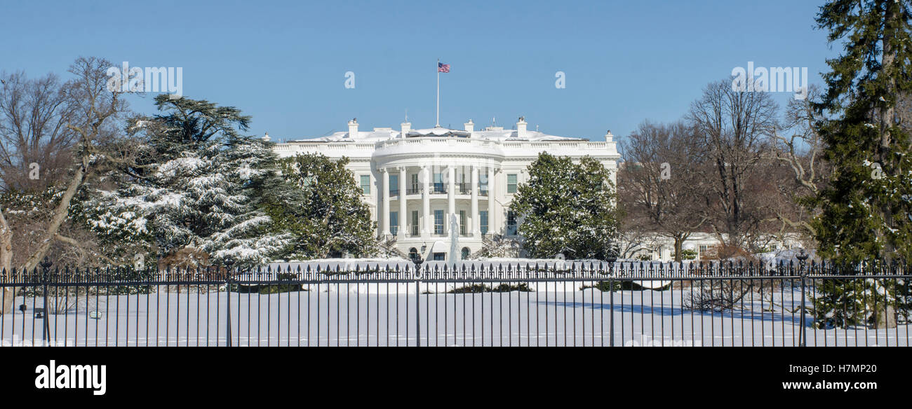 The White House With Snow