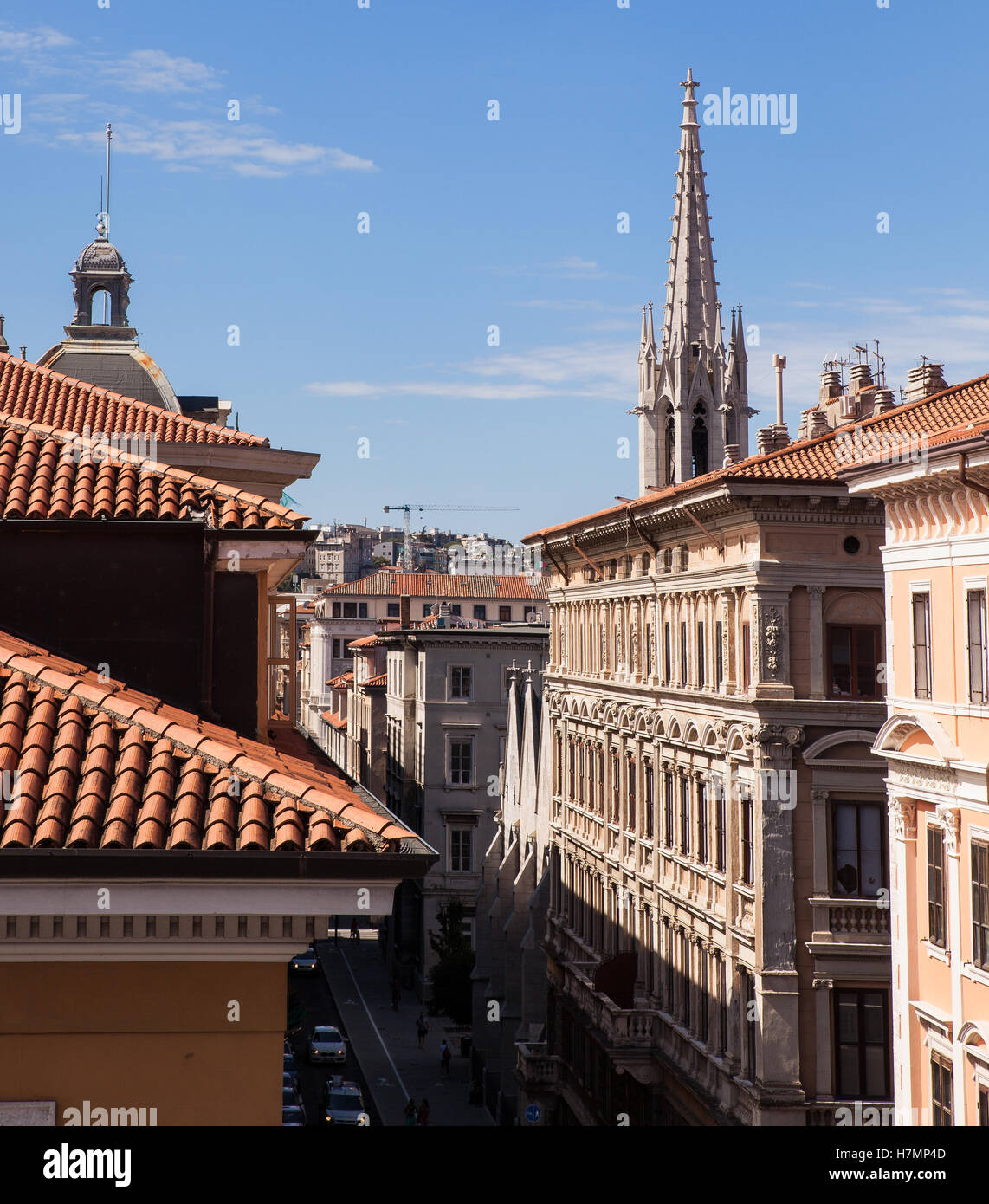 View of Trieste roof and Evangelical Lutheran Church Stock Photo - Alamy